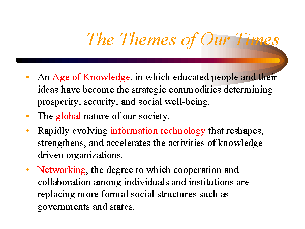 The Themes of Our Times